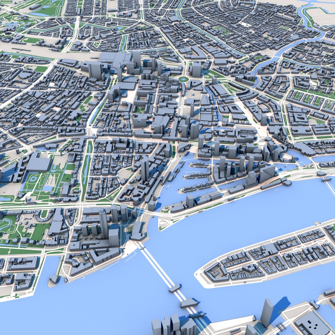 3D Rotterdam City Netherlands Model - TurboSquid 2311215