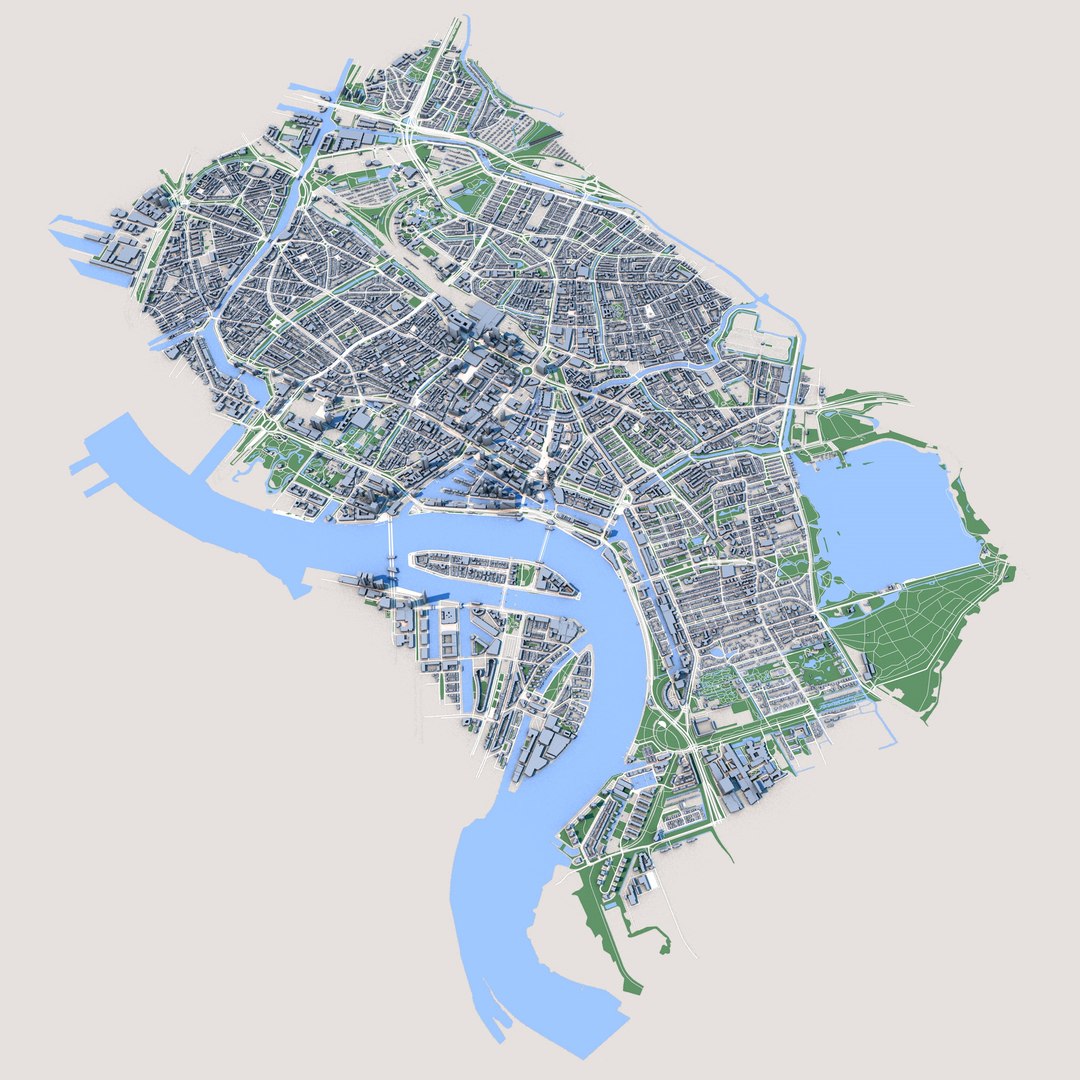 3D Rotterdam City Netherlands Model - TurboSquid 2311215