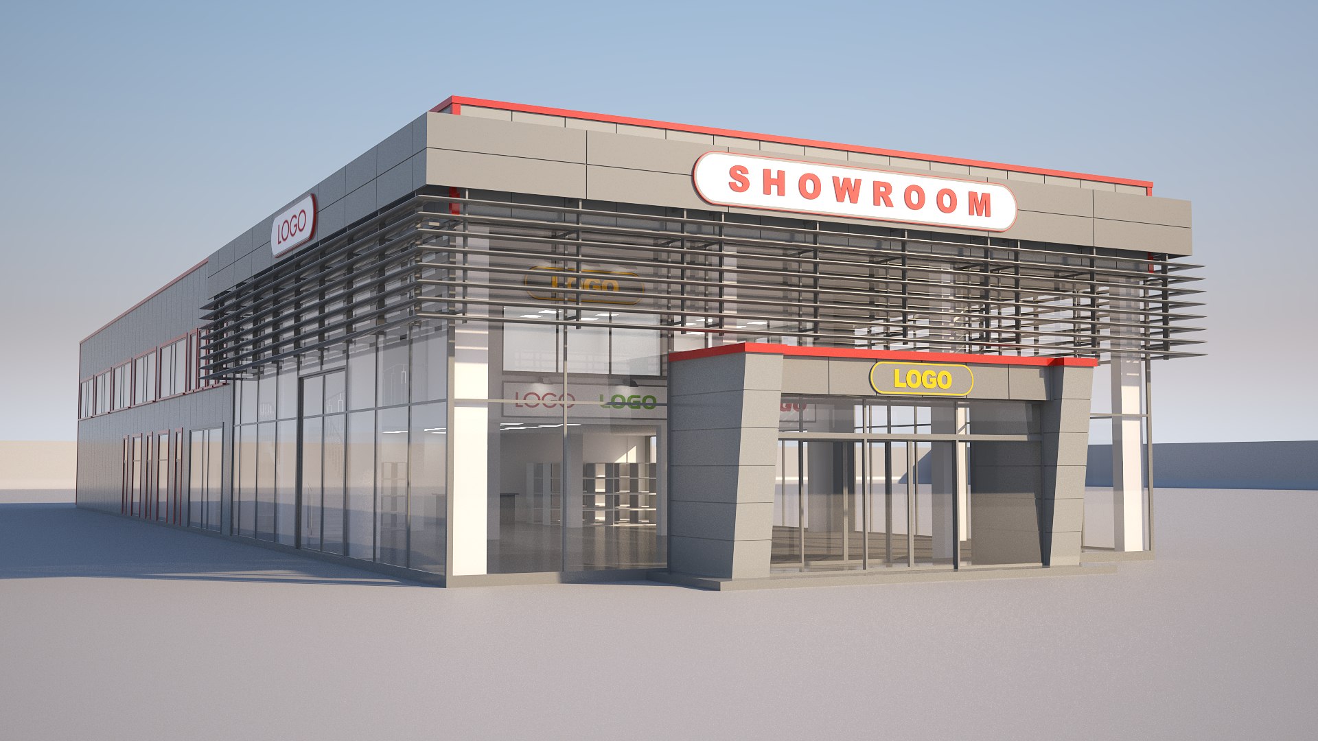3D Showroom Building - Low-Poly - TurboSquid 2186034