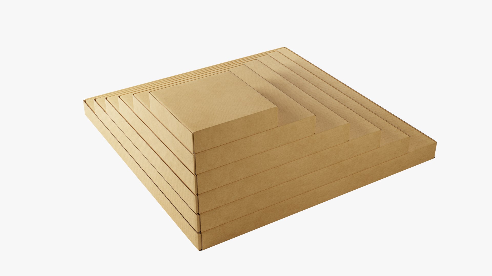 3D Pizza Boxes Mockup - Kraft Paper - TurboSquid 2290023