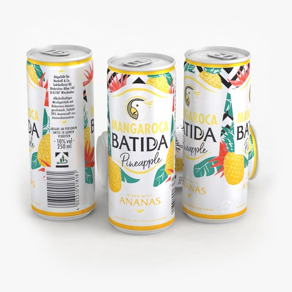 modèle 3D de Canette d'alcool Mangaroca Batida Ananas 250ml 2024 ...