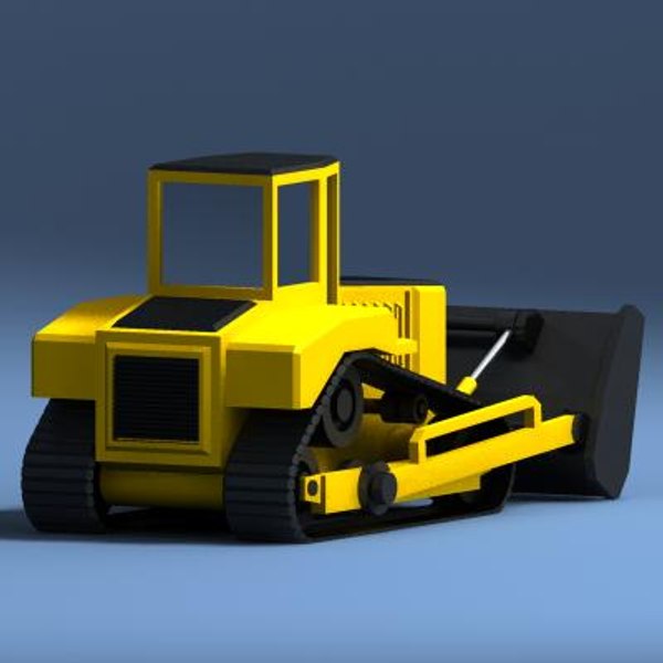 3D 3D Studio bulldozer earth moving digger