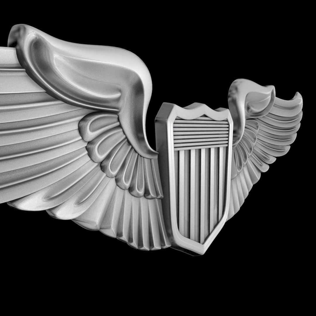 3d model air force pilot badge