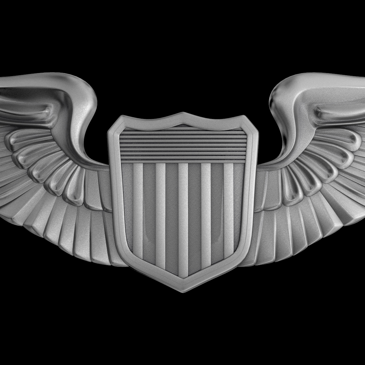 3d model air force pilot badge