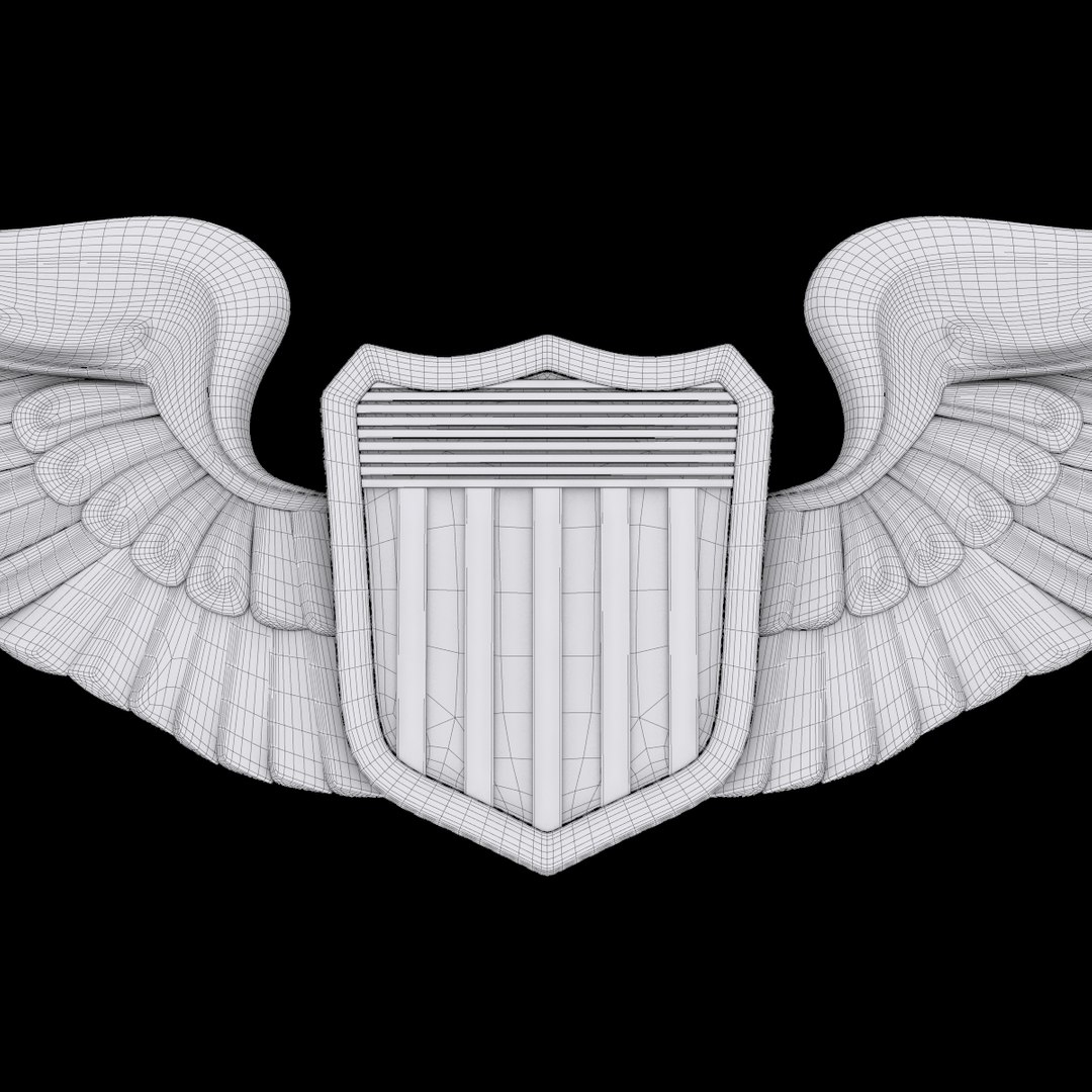 3d model air force pilot badge