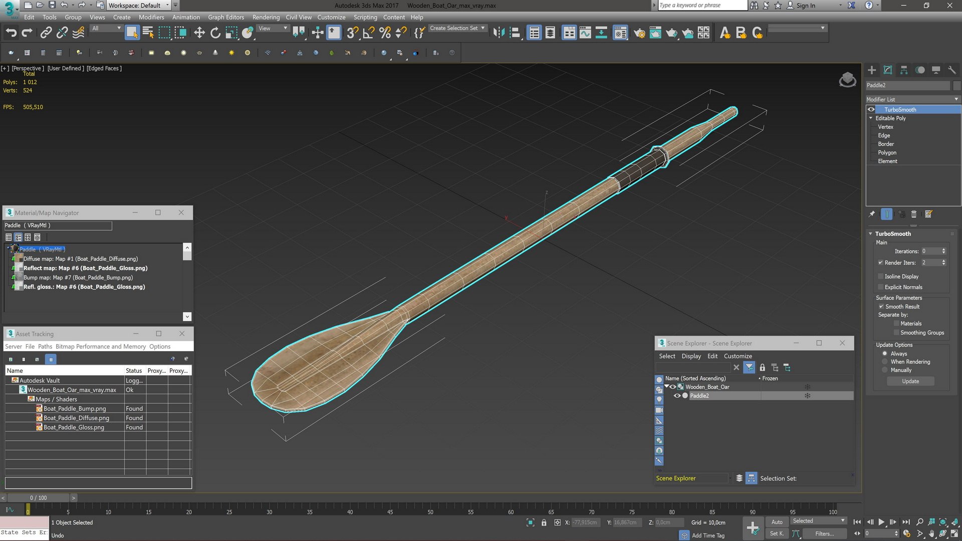 3D Wooden Boat Oar - TurboSquid 2176801