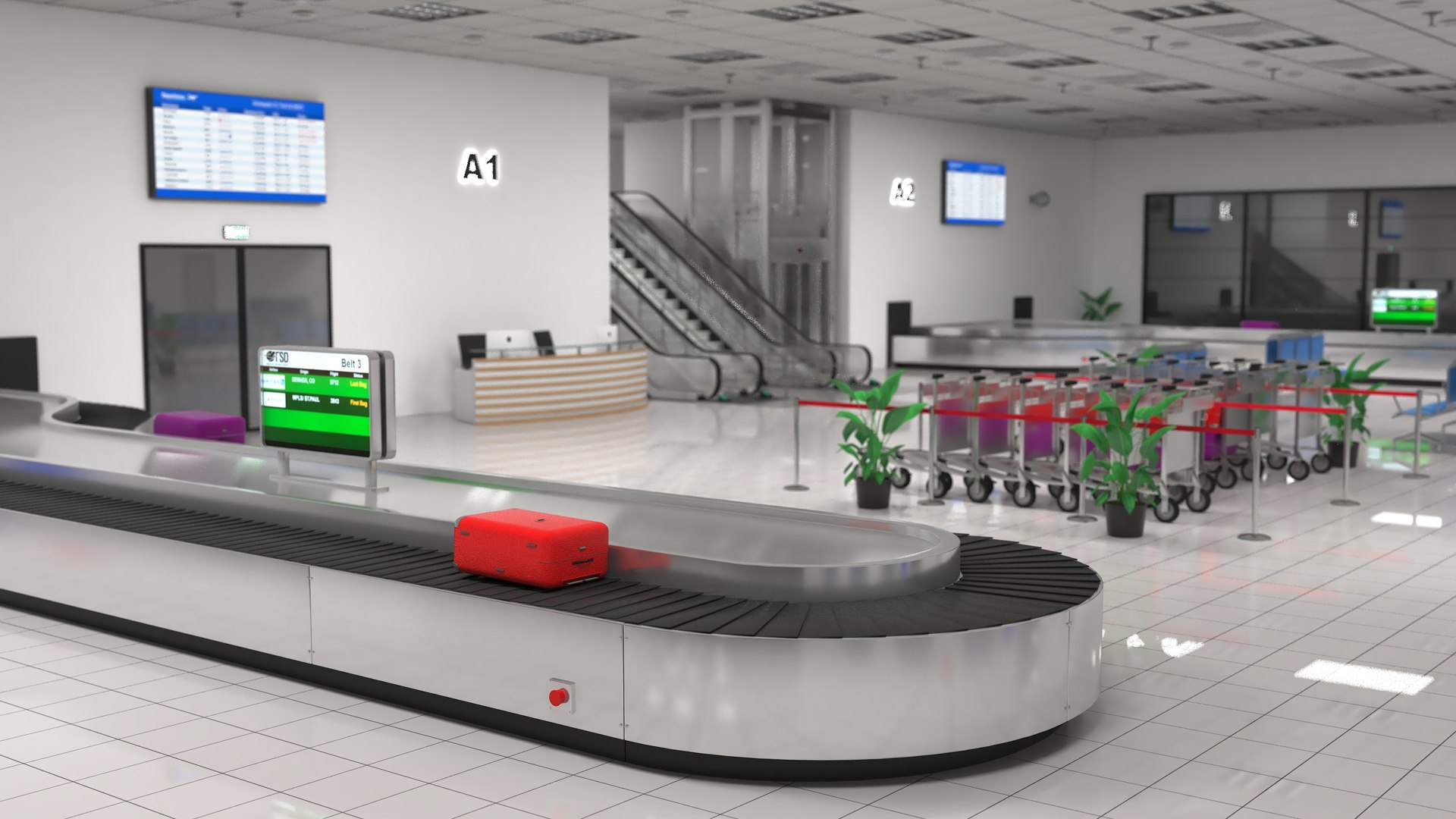 3D Baggage Reclaim Room - TurboSquid 2352956