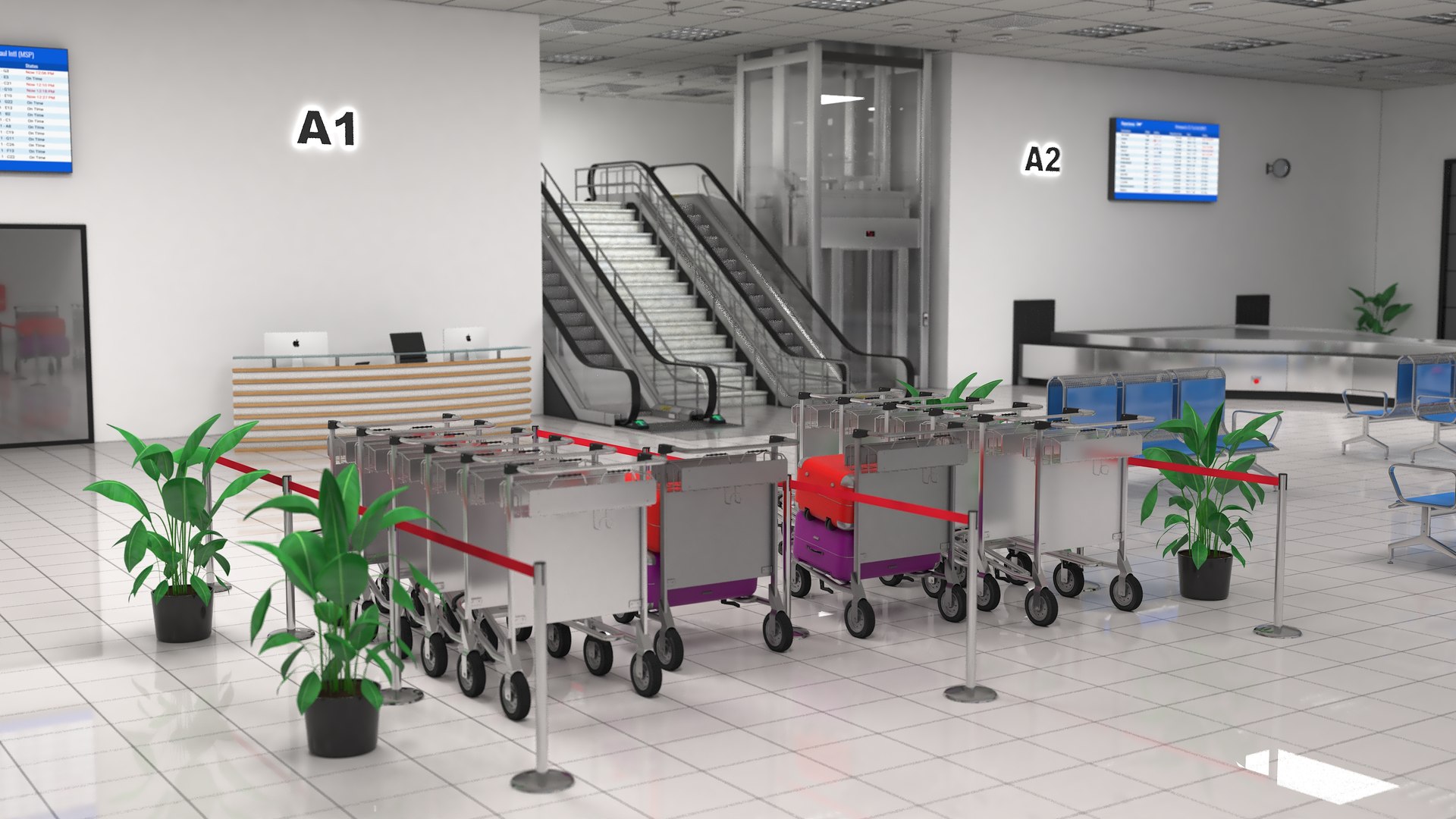 3D Baggage Reclaim Room - TurboSquid 2352956