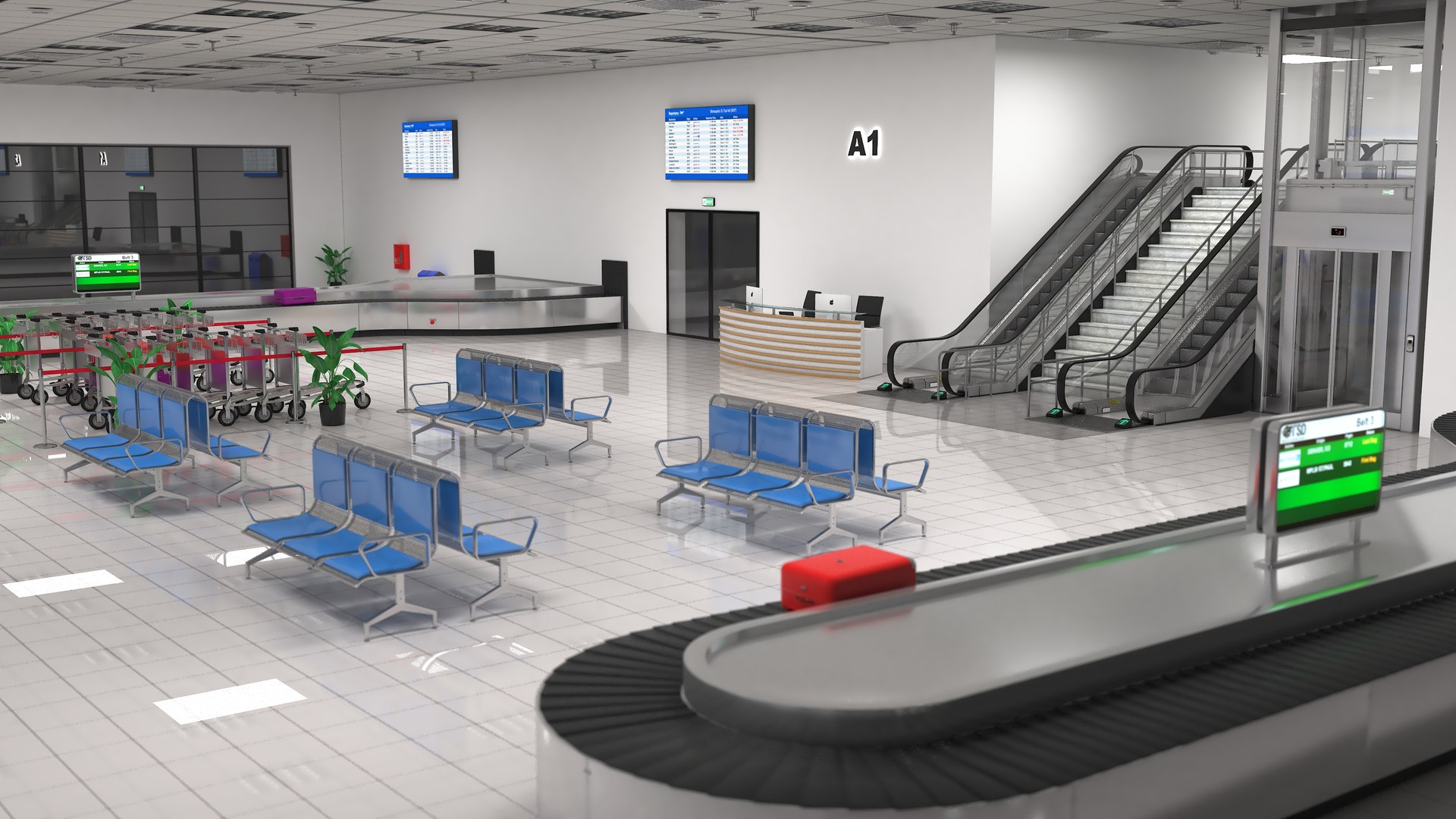 3D Baggage Reclaim Room - TurboSquid 2352956