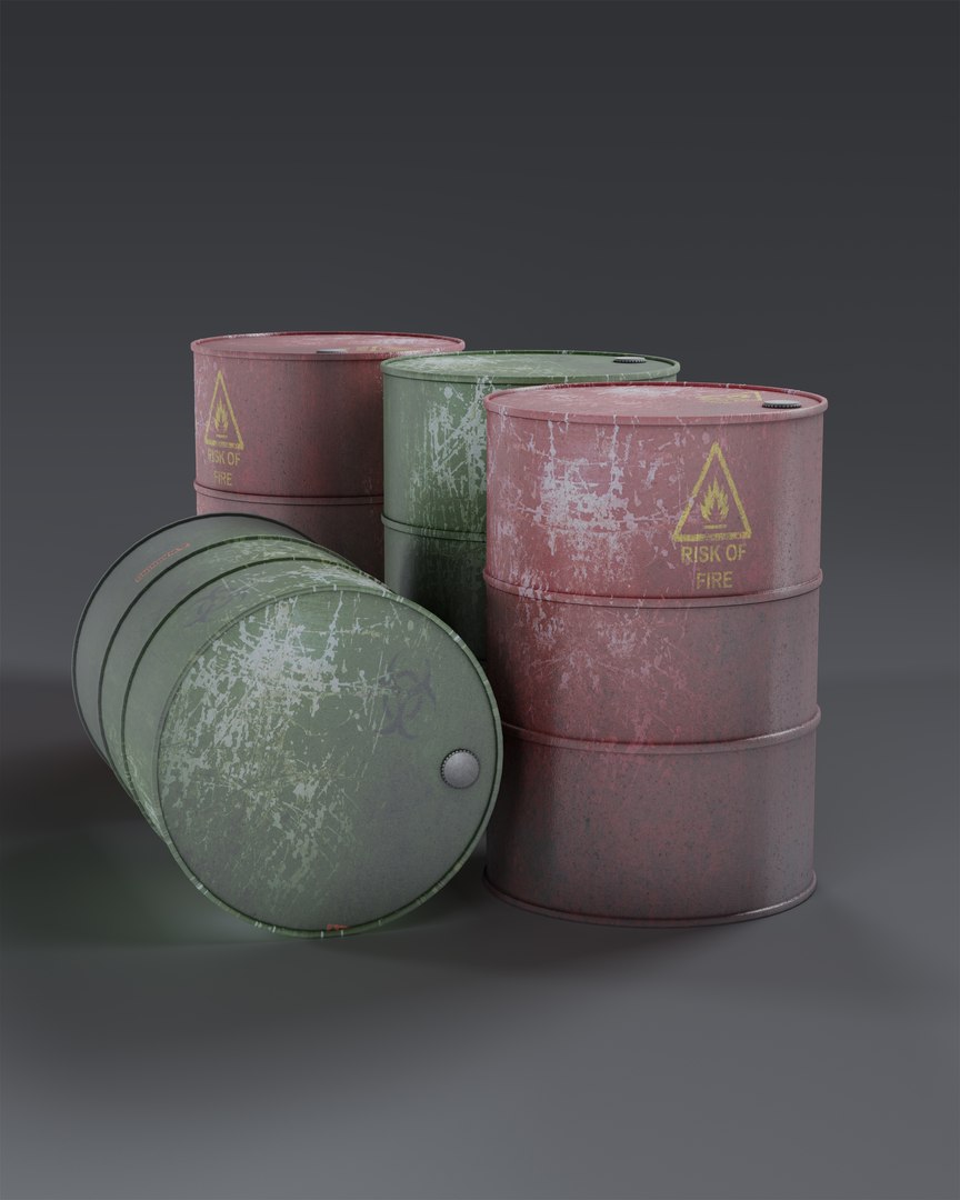 3D Explosive And BioHazard Barrels - TurboSquid 1952797