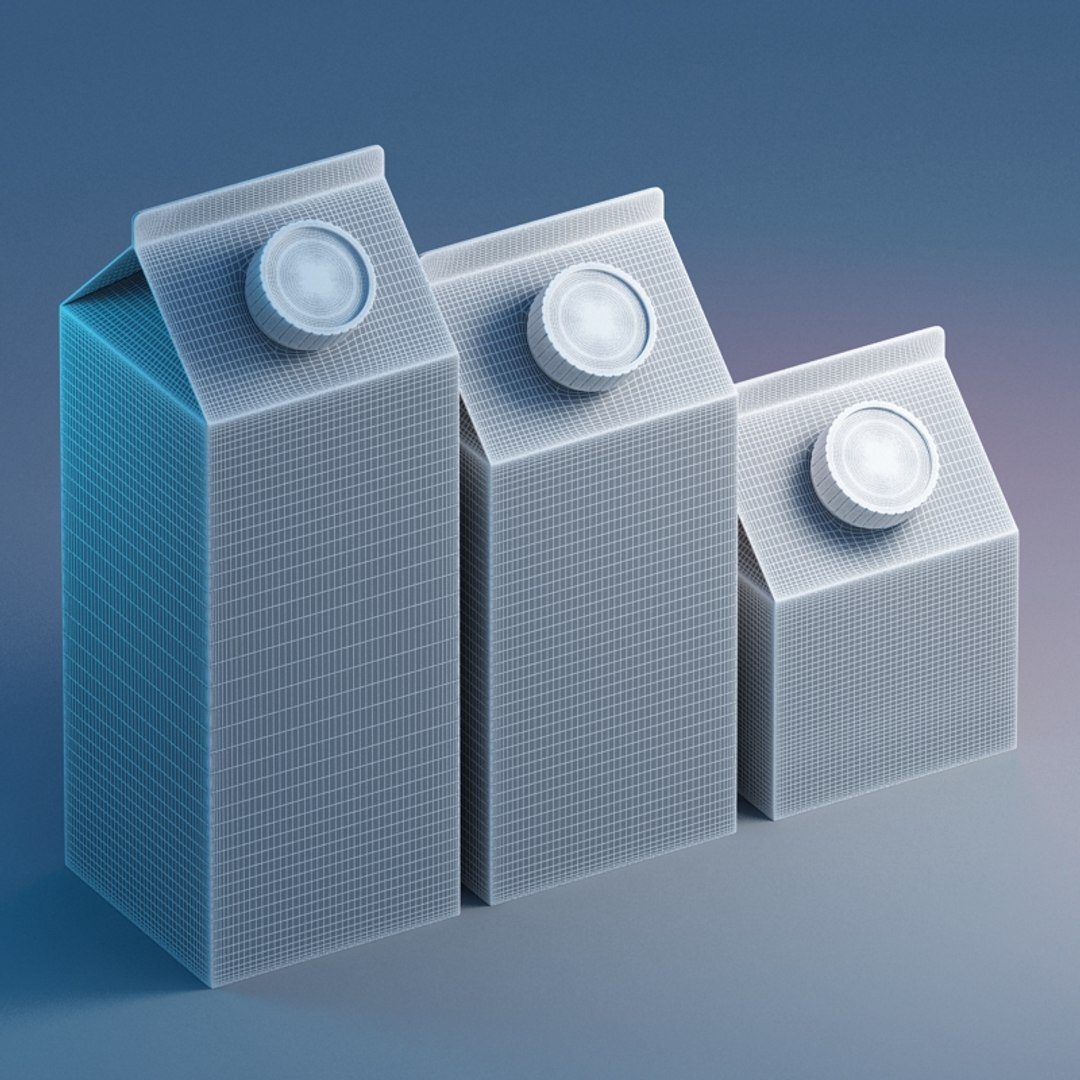 3d 3ds Milk Cartons