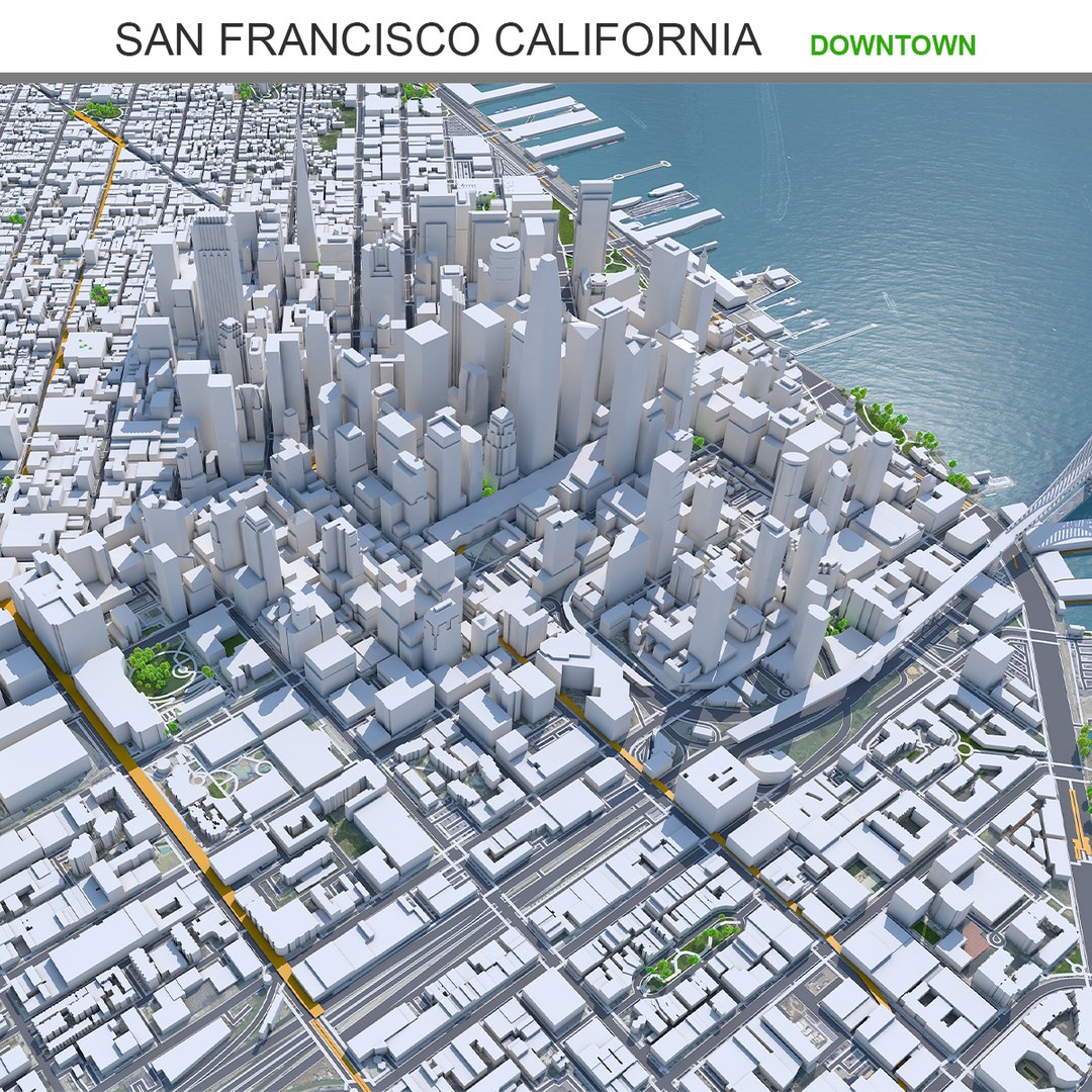 3D San Francisco Downtown California USA - TurboSquid 1989758