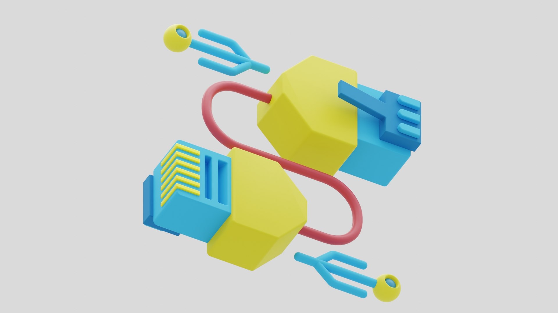 Network Cable 3d Icon Represented With Two Connected Cable Heads 3D ...