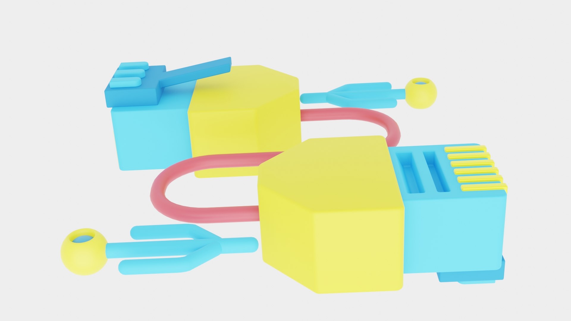 Network Cable 3d Icon Represented With Two Connected Cable Heads 3D ...