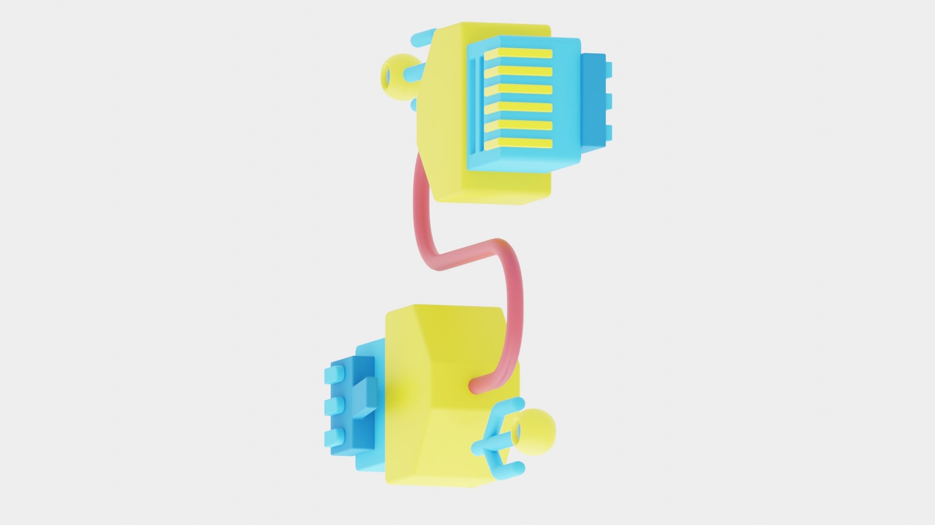 Network Cable 3d Icon Represented With Two Connected Cable Heads 3D ...