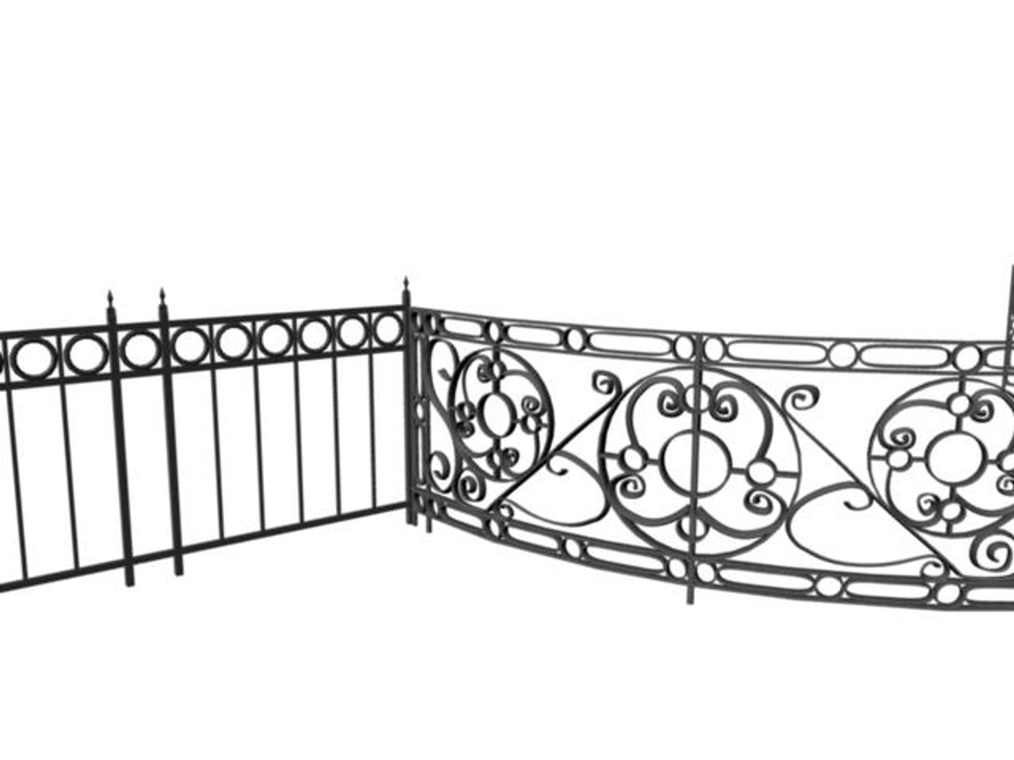 3d Ironwork Railing Model