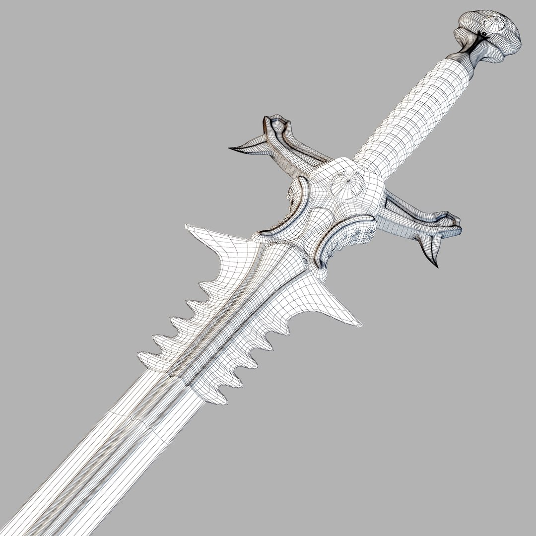 jeweled fantasy sword 3d model