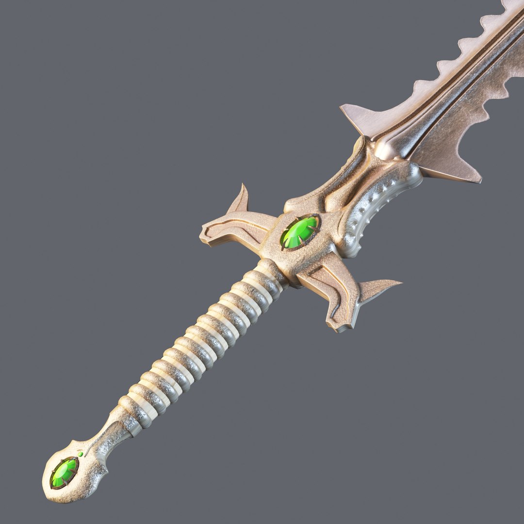 jeweled fantasy sword 3d model