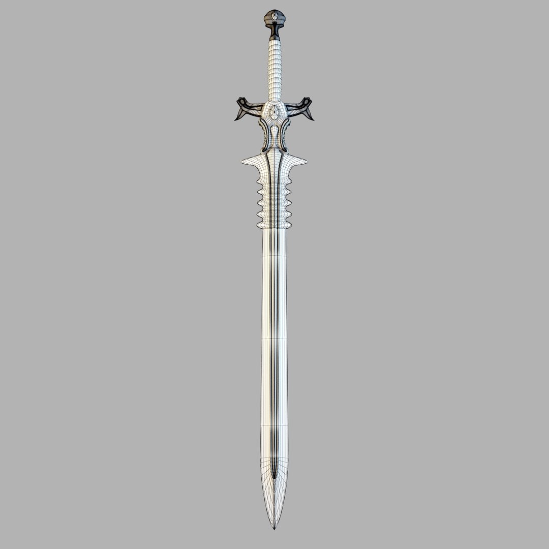 jeweled fantasy sword 3d model