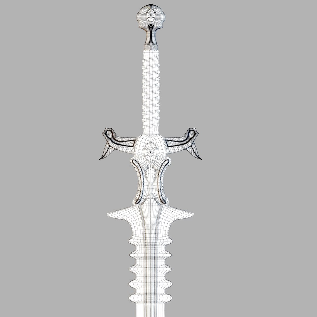 jeweled fantasy sword 3d model