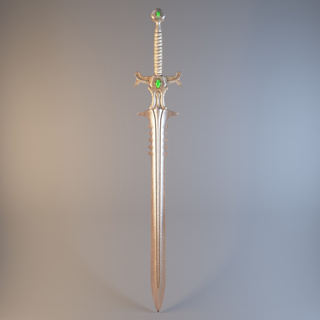 jeweled fantasy sword 3d model