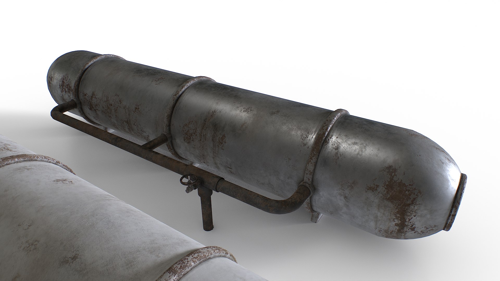 3D Old And Rusty Metal Tank - TurboSquid 2518182