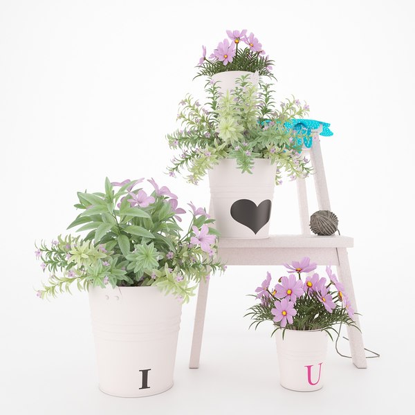 modelo 3d Flower Bouquets in Buckets - TurboSquid 2031145