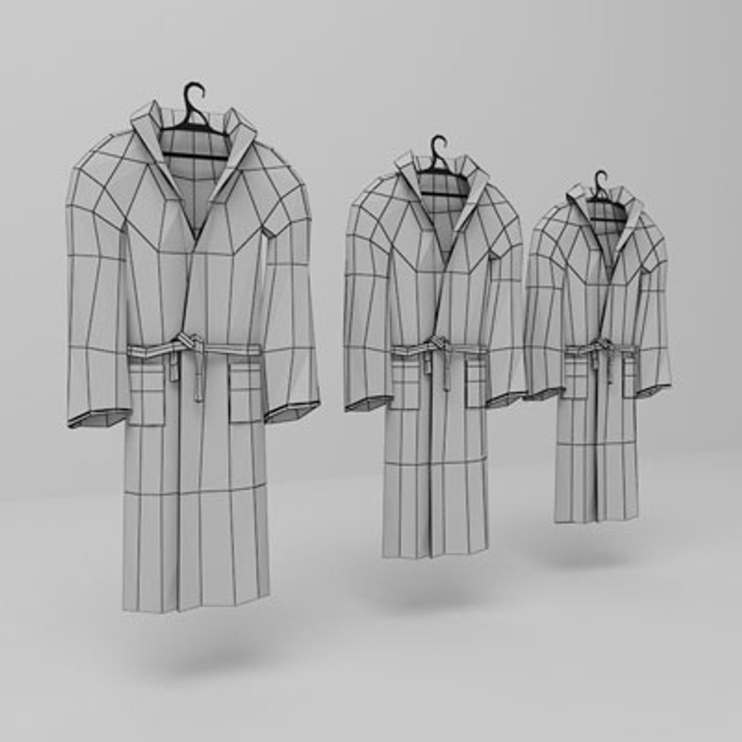 3d Bathrobe Set Clothes Model