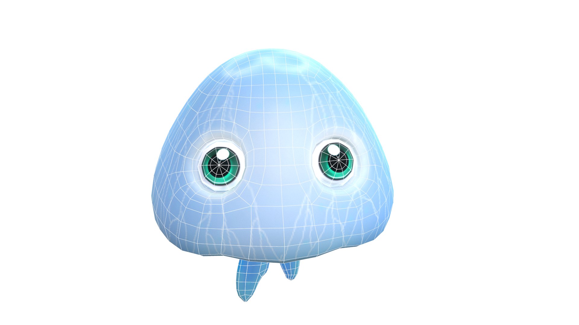 Moon Jellyfish Fish Toon Model - TurboSquid 1585488