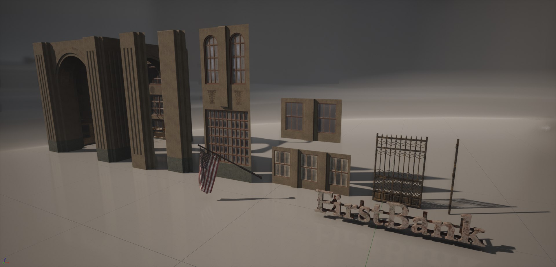 Bank Building Modules 3D Model - TurboSquid 2003239