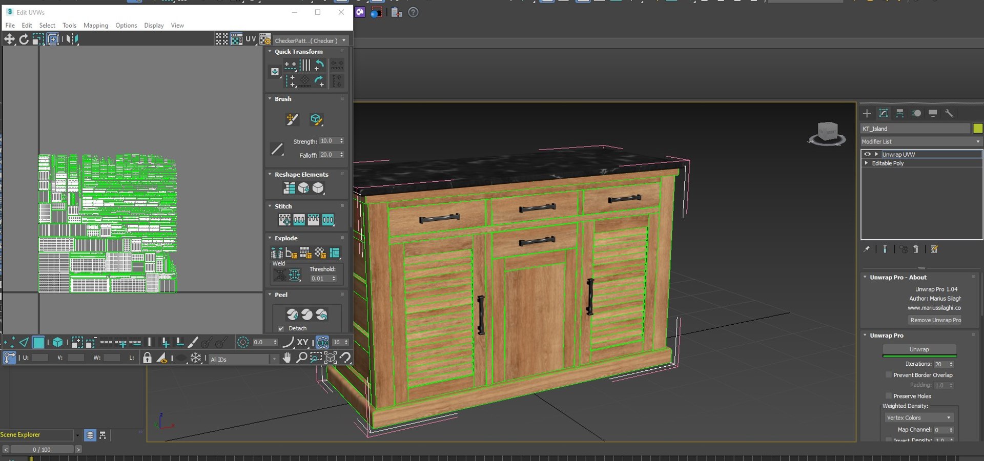 3D Kitchen Island Model - TurboSquid 2417871