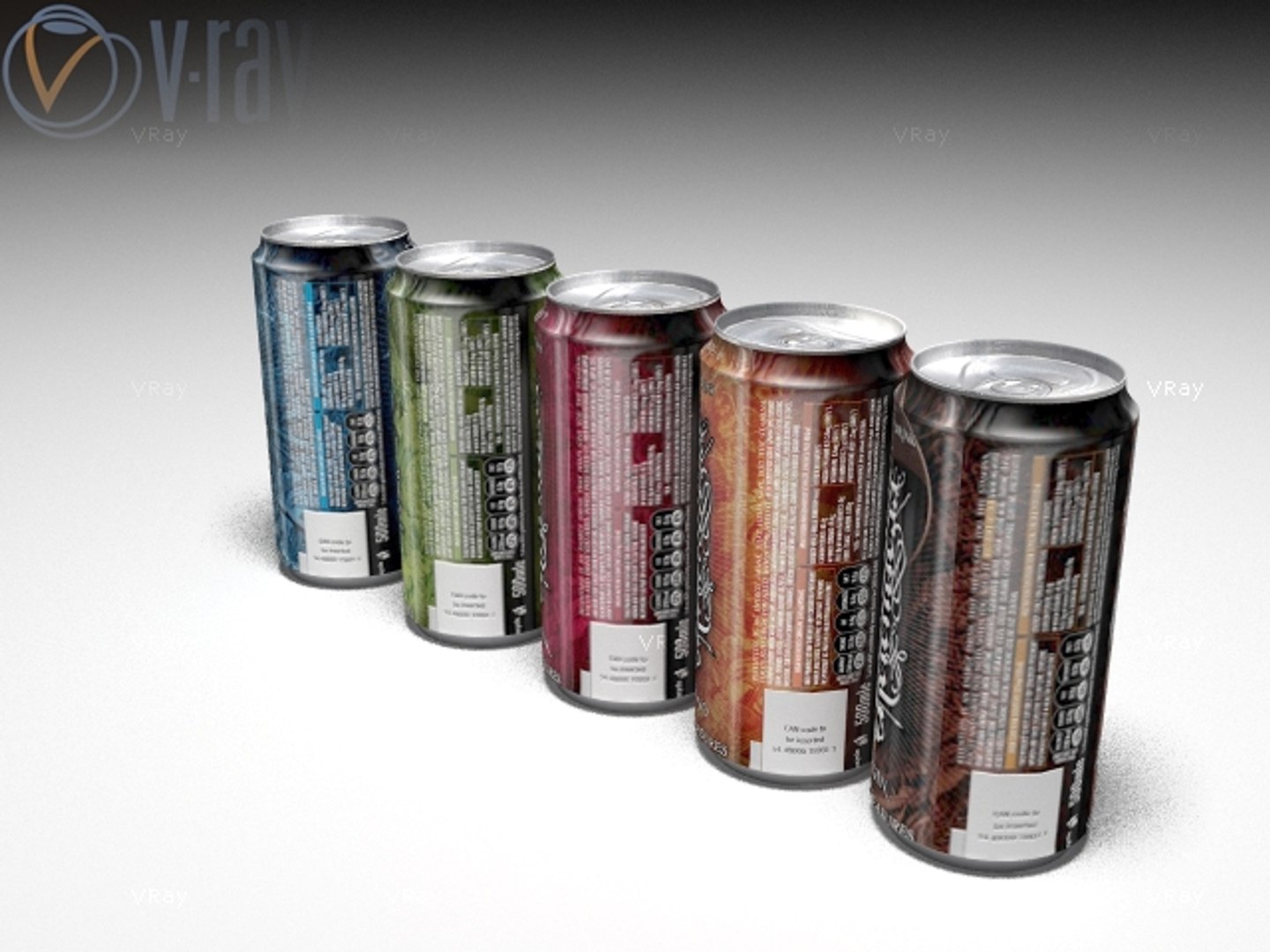 3d Model Energy Drink Relentless Cans