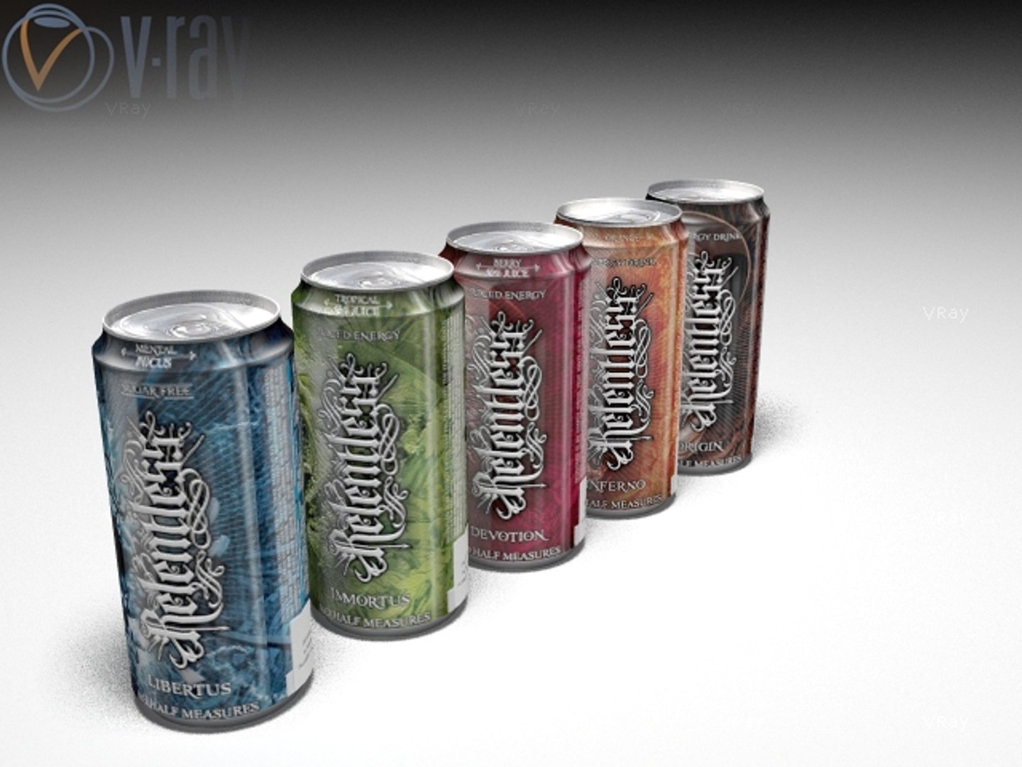 3d Model Energy Drink Relentless Cans