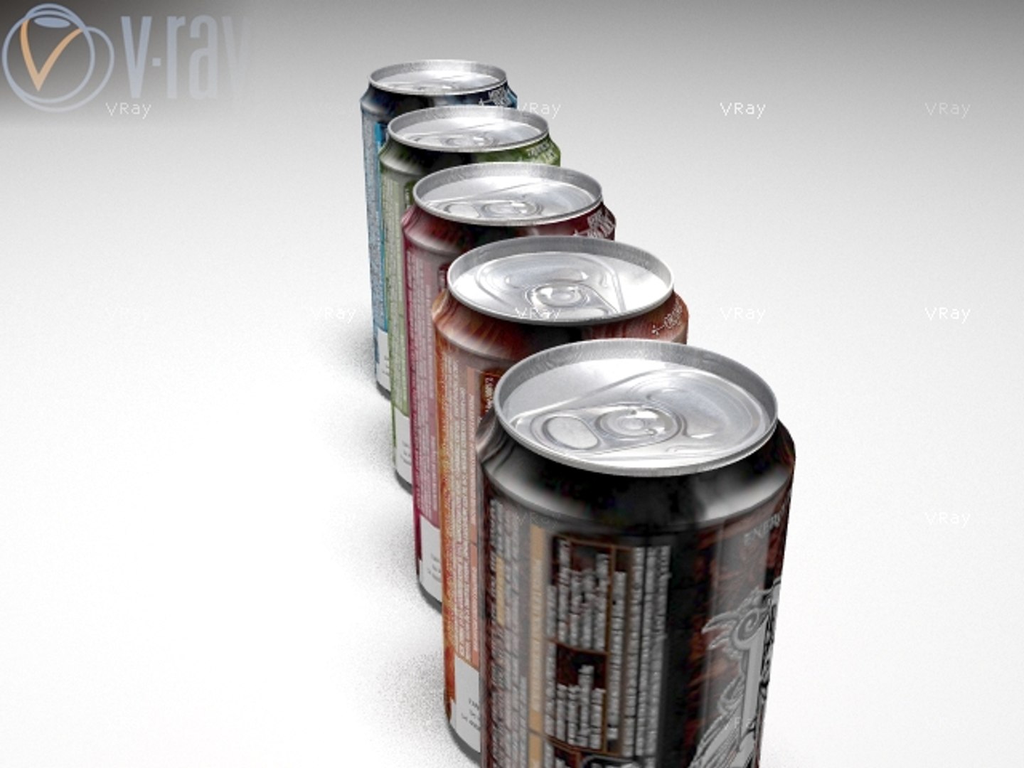 3d Model Energy Drink Relentless Cans