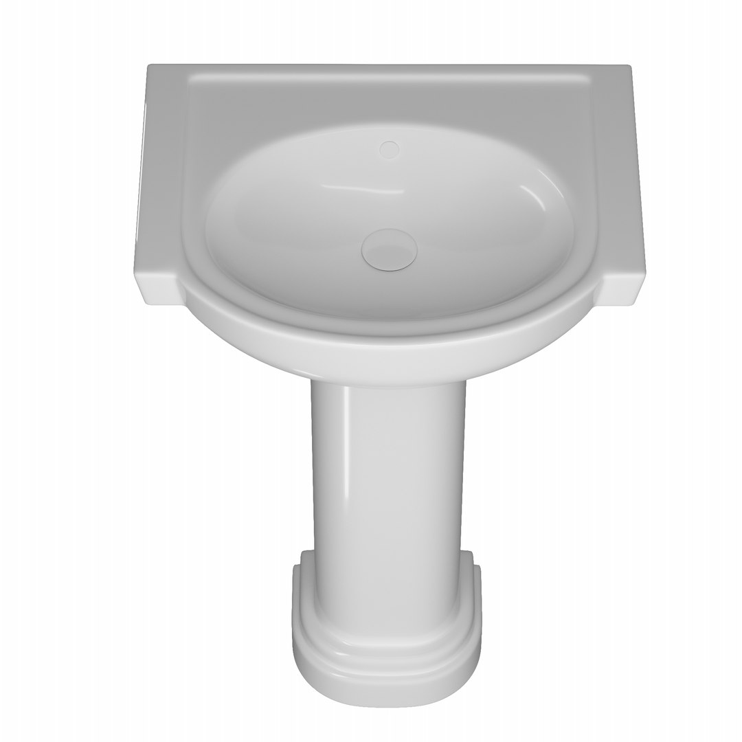 Pedestal Half Wash Basin Model - TurboSquid 1692954