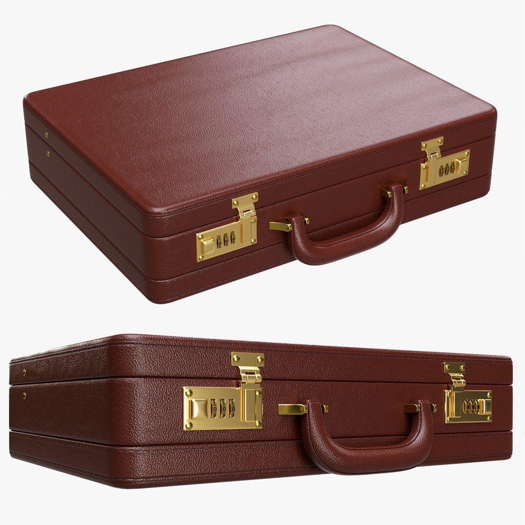 Leather briefcase closed 3D model - TurboSquid 1841835