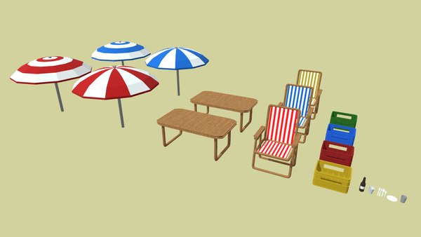 Low Poly Beach Pack 3D model - TurboSquid 2014350