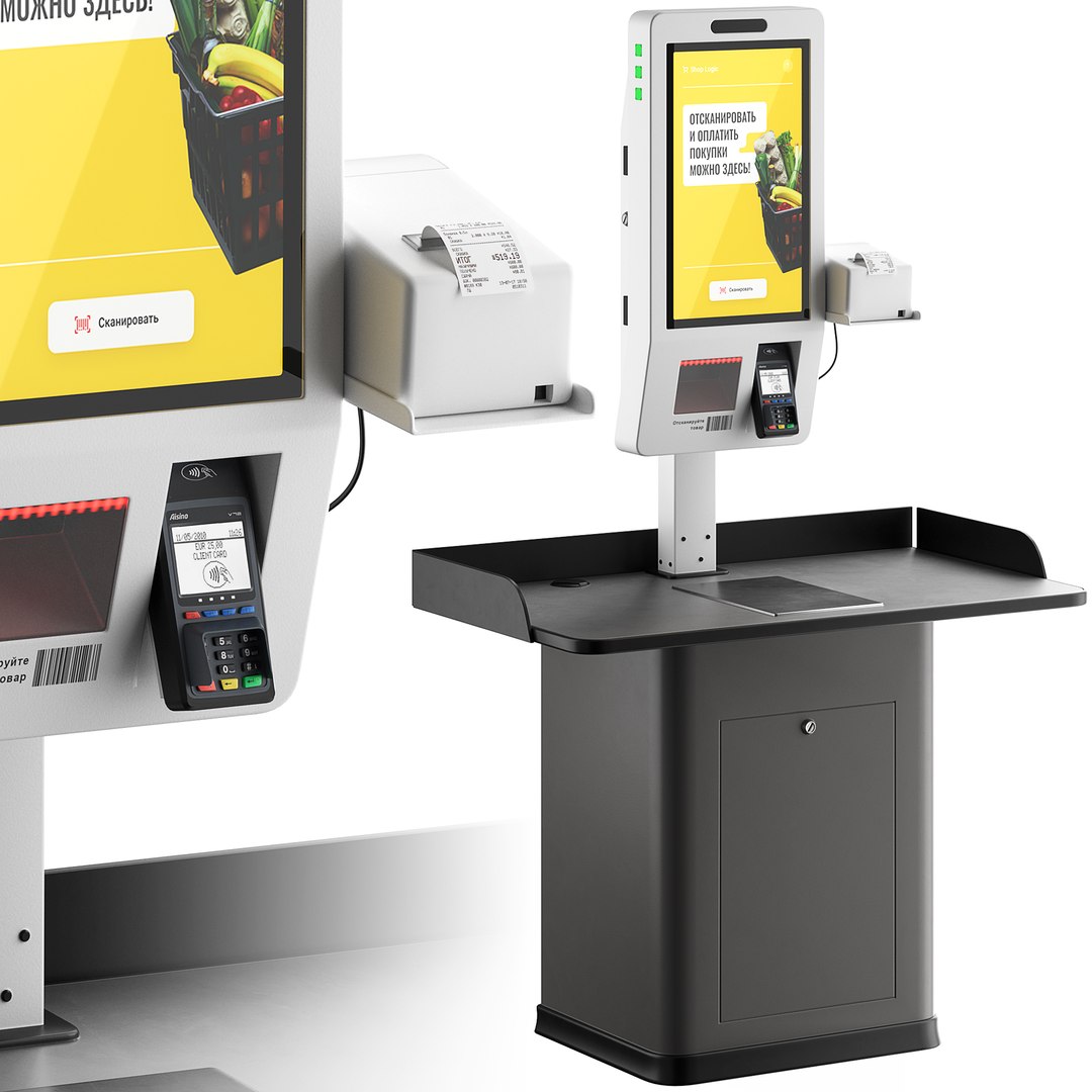 Retail Self Checkout System 3D - TurboSquid 2278494