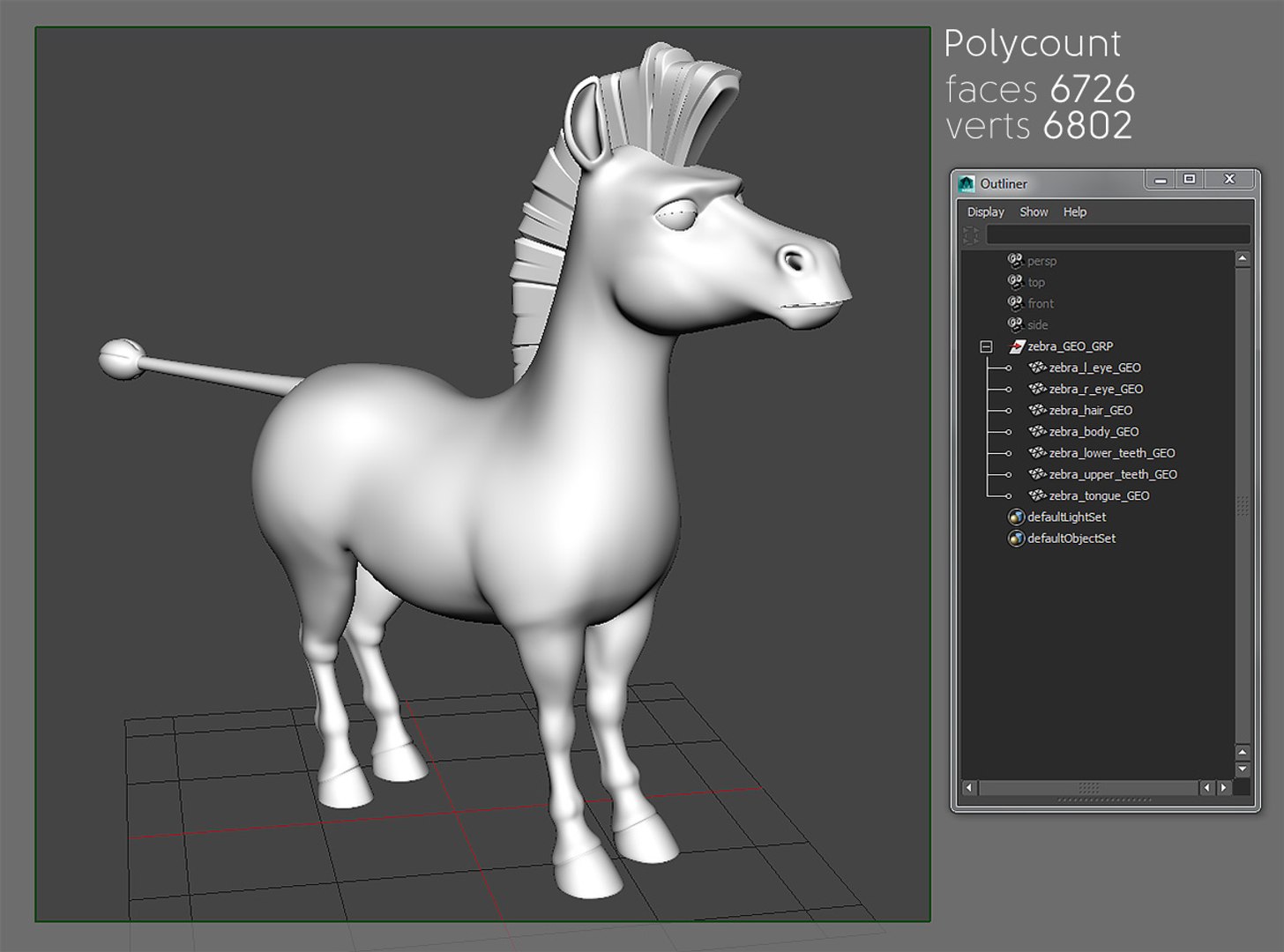 Maya Zebra Modelled Animal