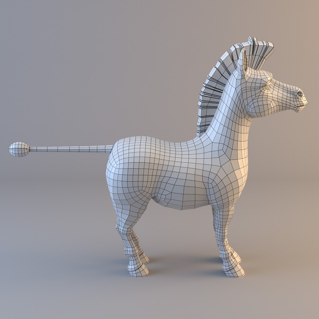 Maya Zebra Modelled Animal
