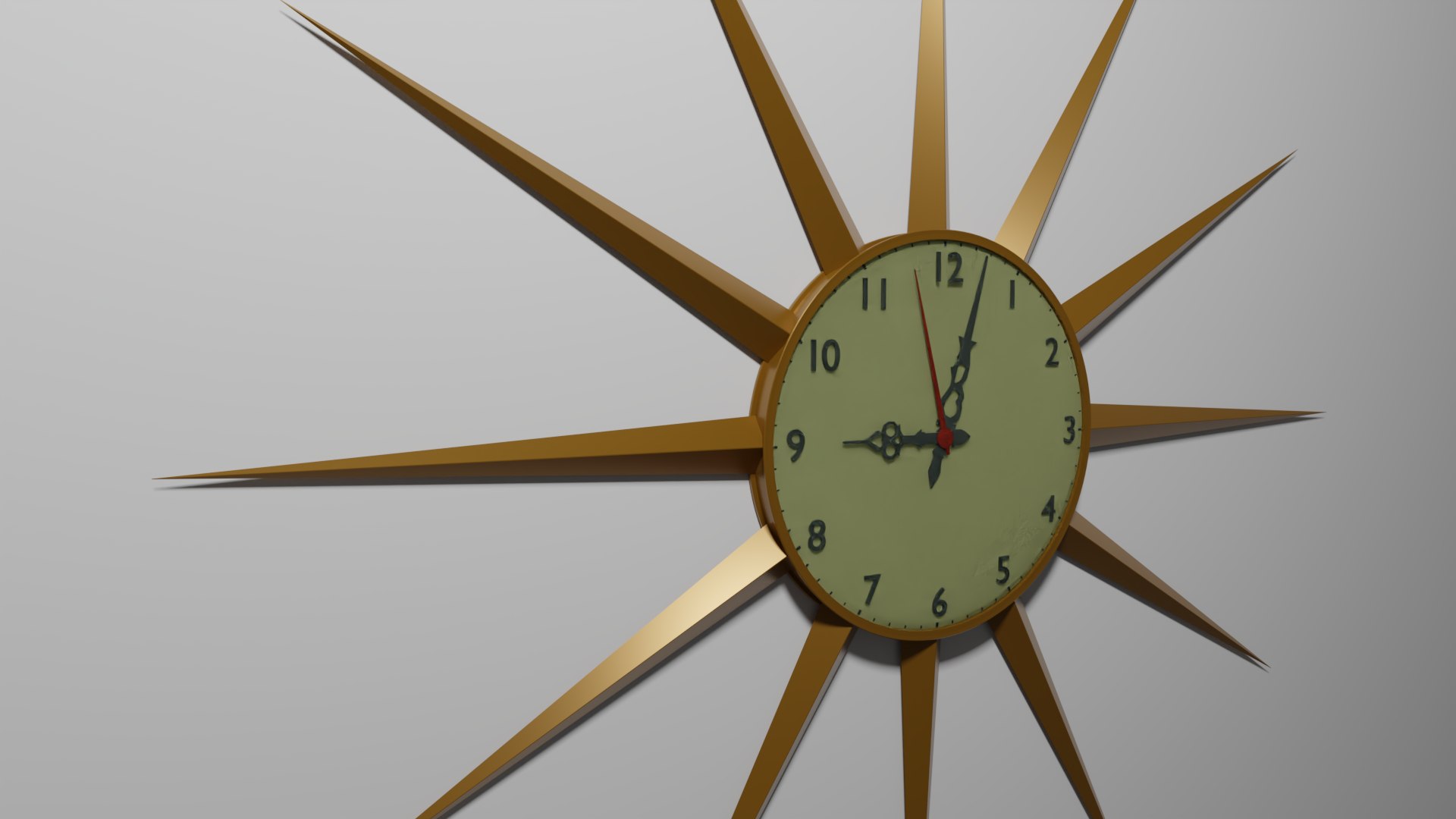 80s Retro Sun Wall Clock Low-poly 3D Model - TurboSquid 1835376