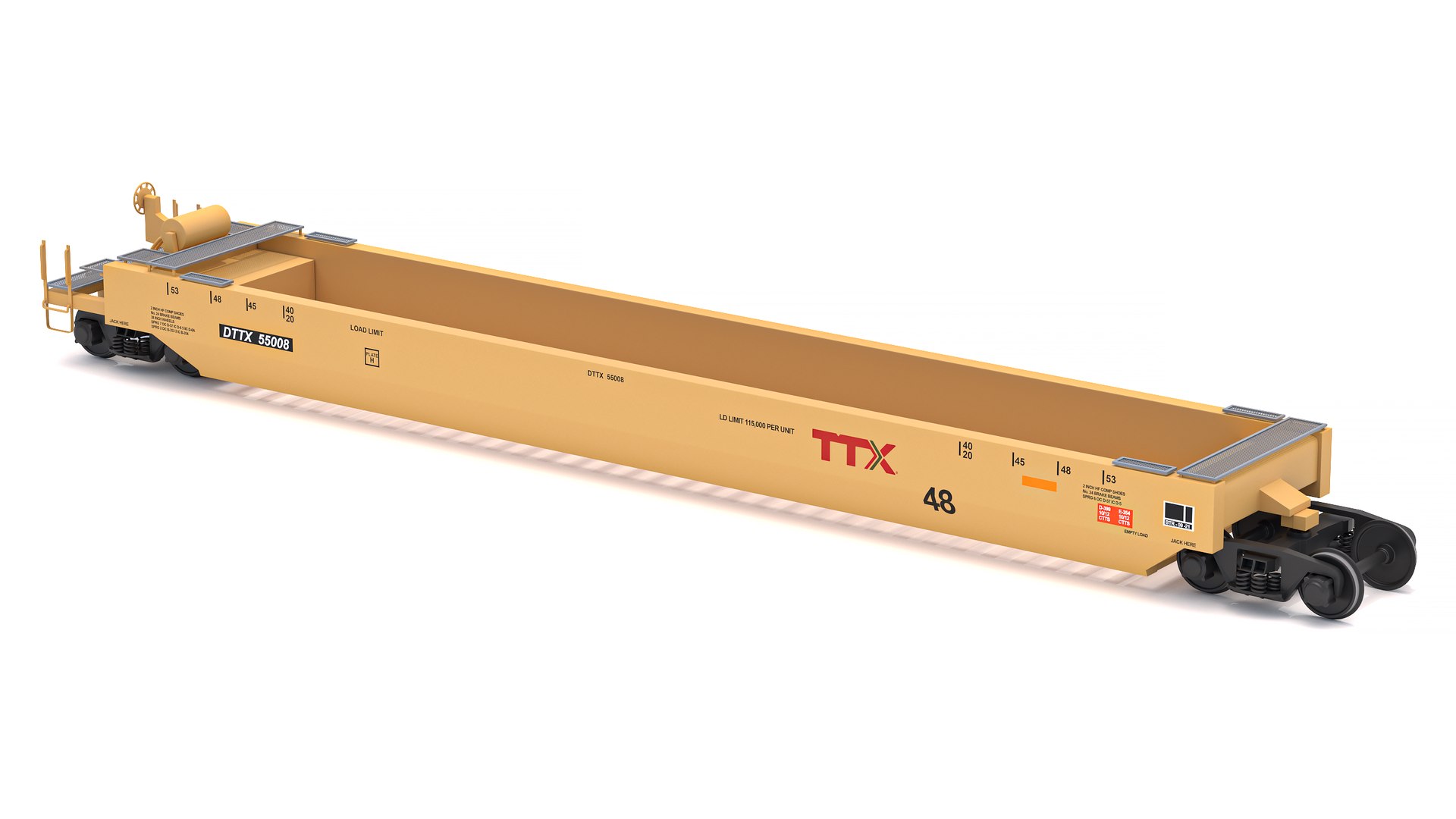 Husky Stack Railcar TTX 3D - TurboSquid 2254793