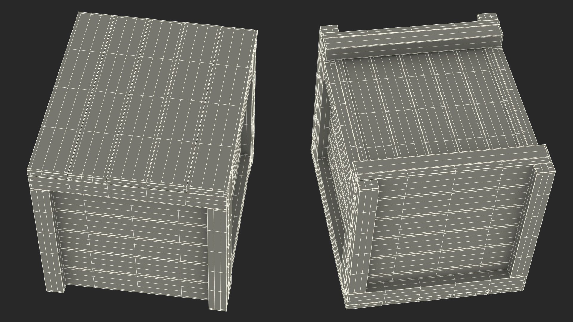 3D Square Wooden Crate Box For Shipping model - TurboSquid 2136138