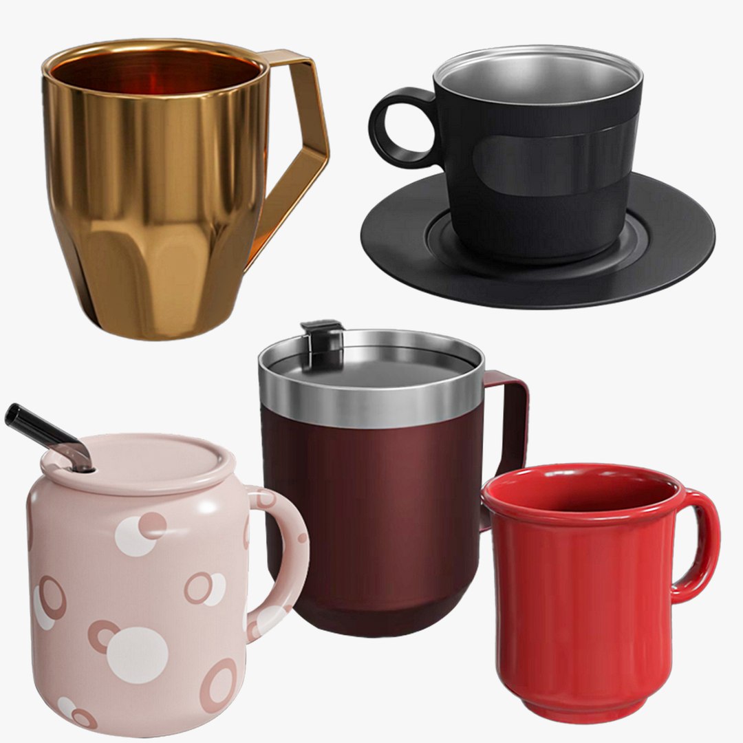3D Coffee Mug Collection 01-05 Model - TurboSquid 2075919