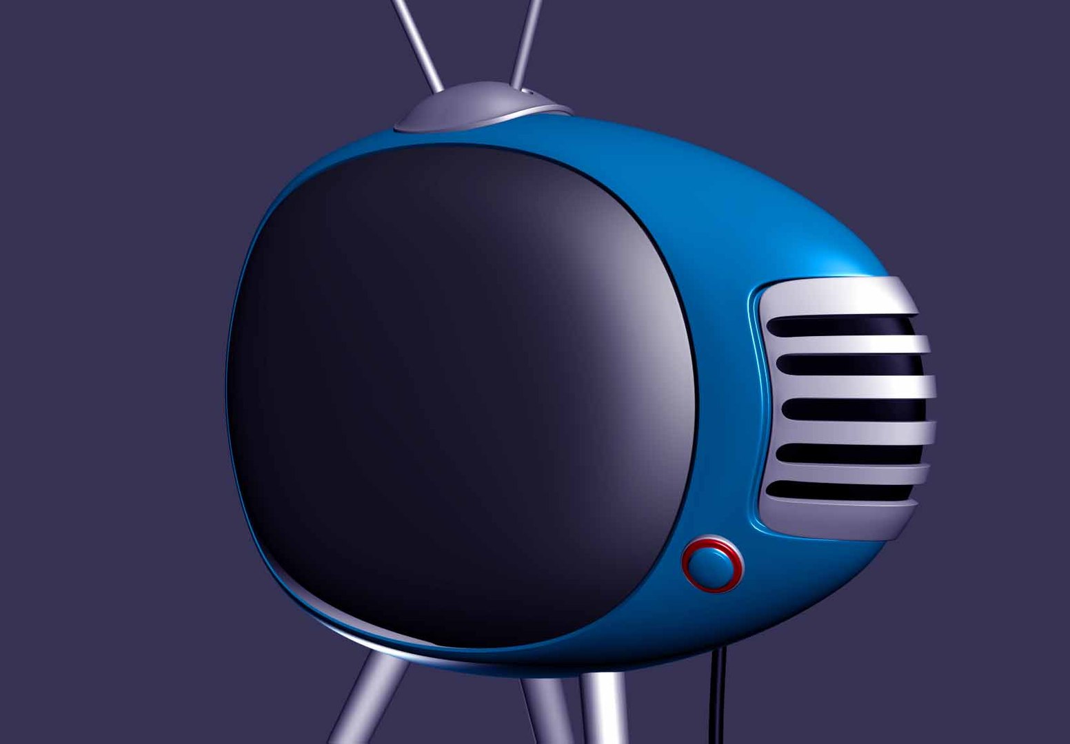 3d Futuristic Retro Tv