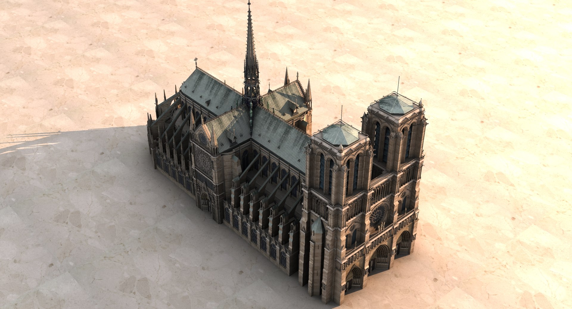 3d notre dame paris cathedral model