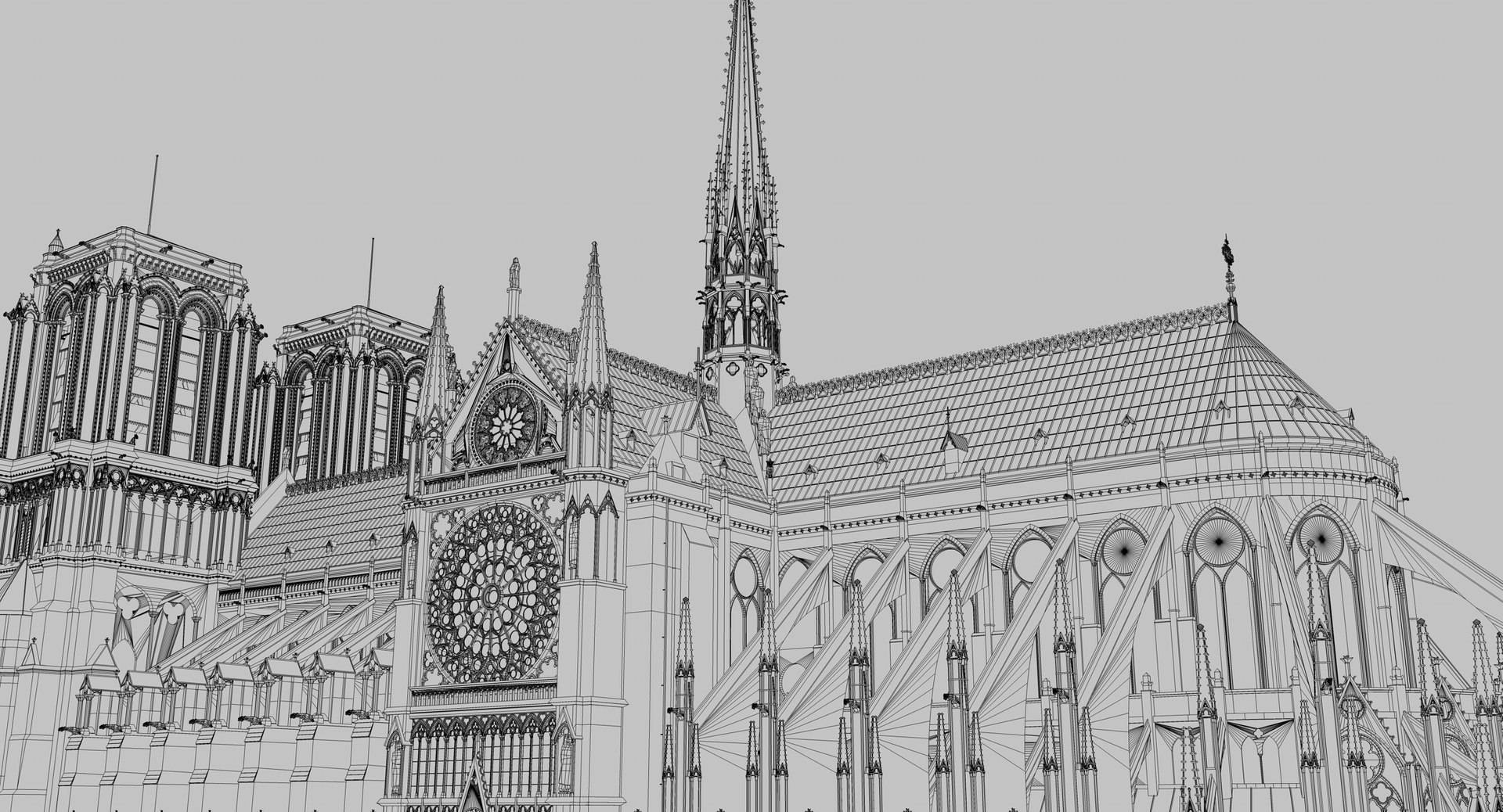 3d notre dame paris cathedral model