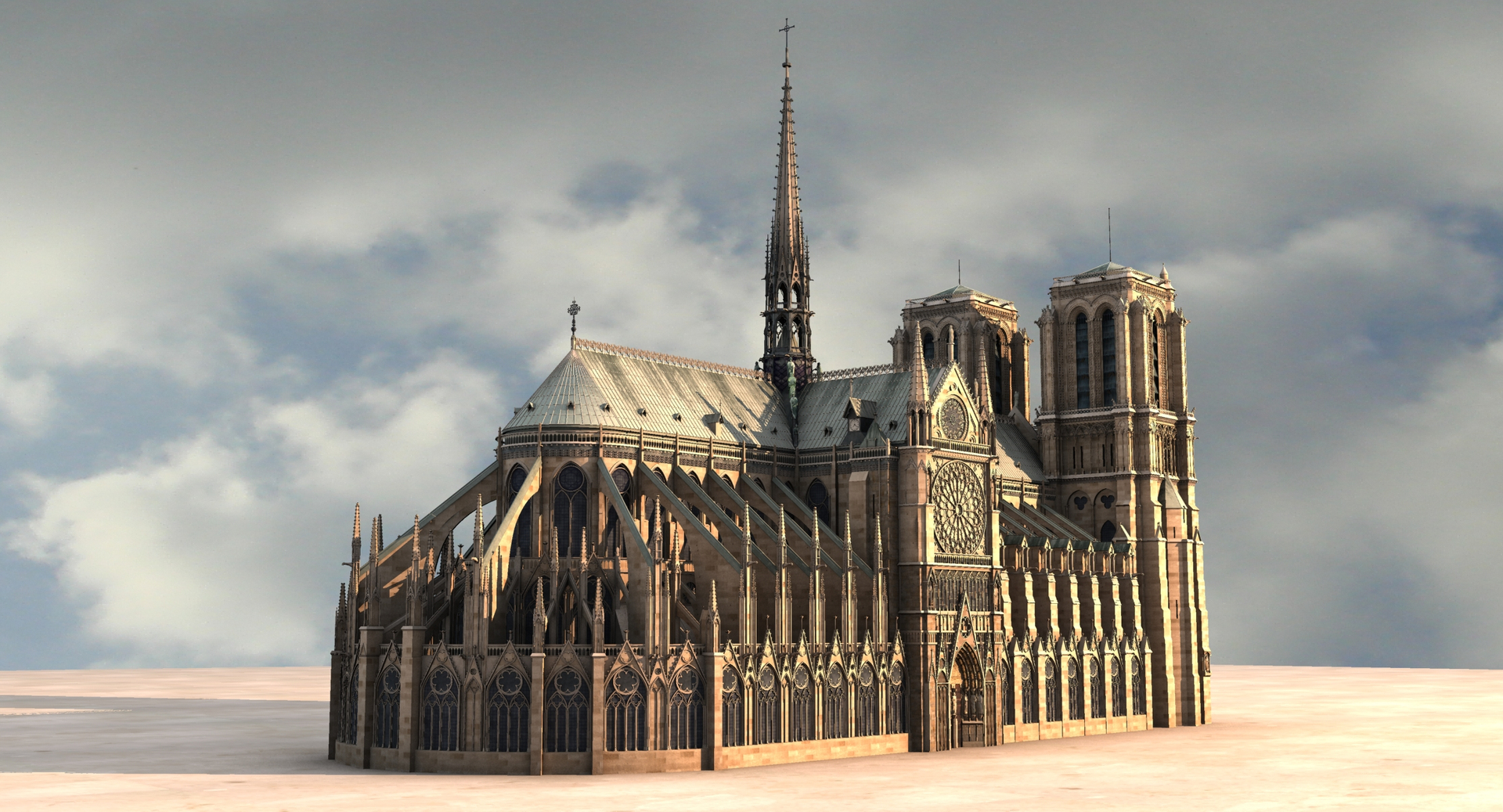 3d notre dame paris cathedral model