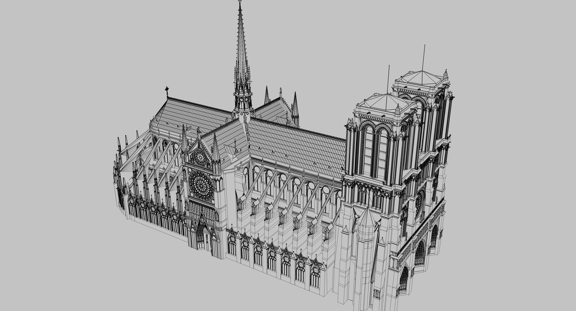 3d notre dame paris cathedral model