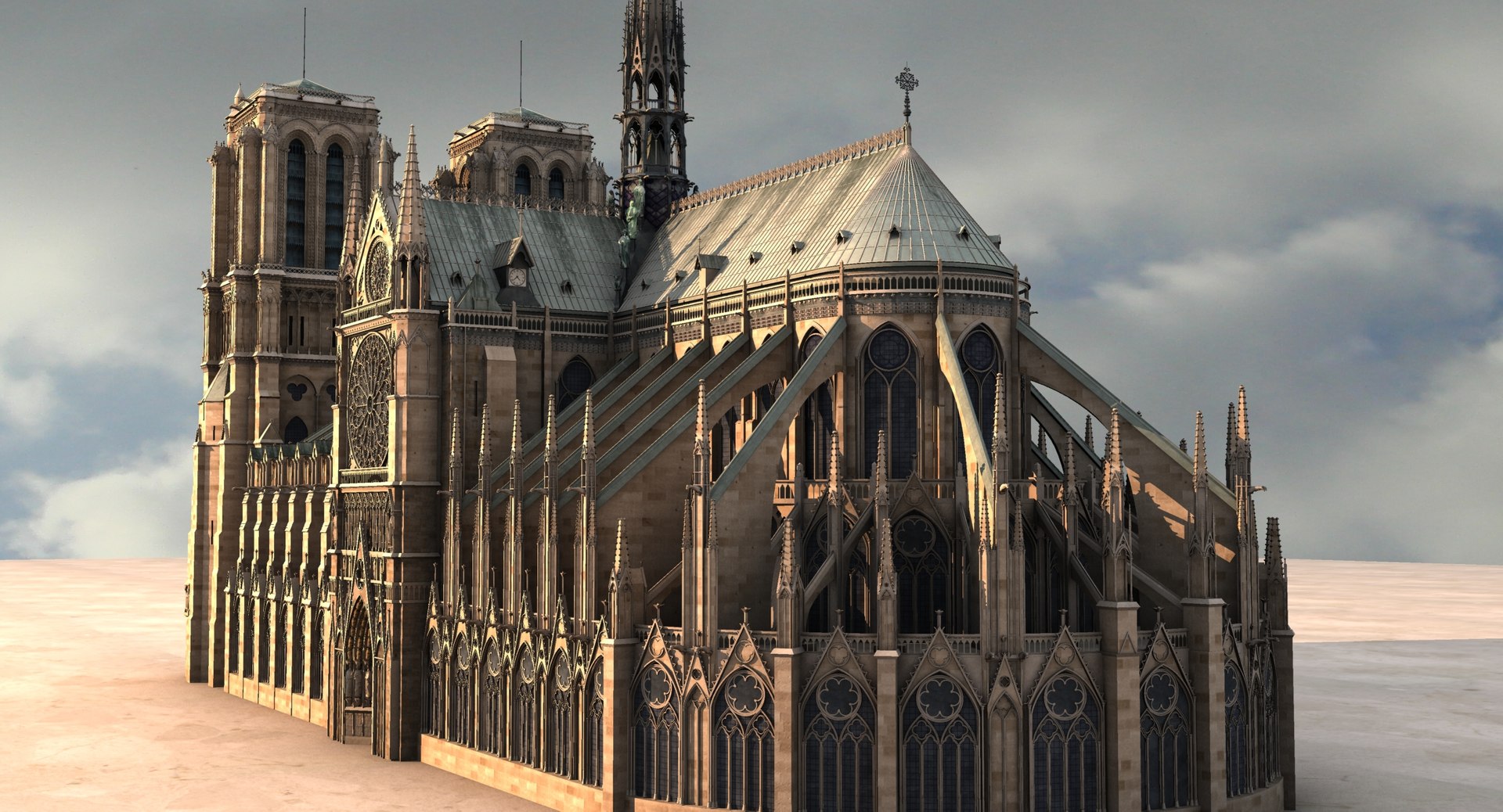 3d notre dame paris cathedral model